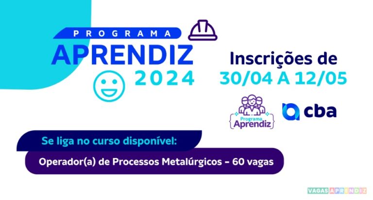 CBA abre 60 vagas para o Programa Aprendiz 2024; inscrições vão até 12 ...